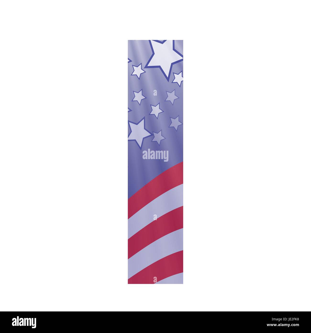 colorful illustration with american flag letter I on a white background ...