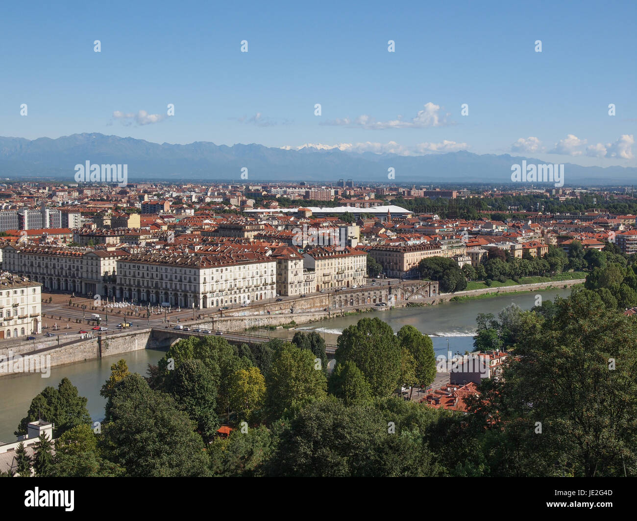 Turin skyline panorama seen from the hills surrounding the city Stock ...