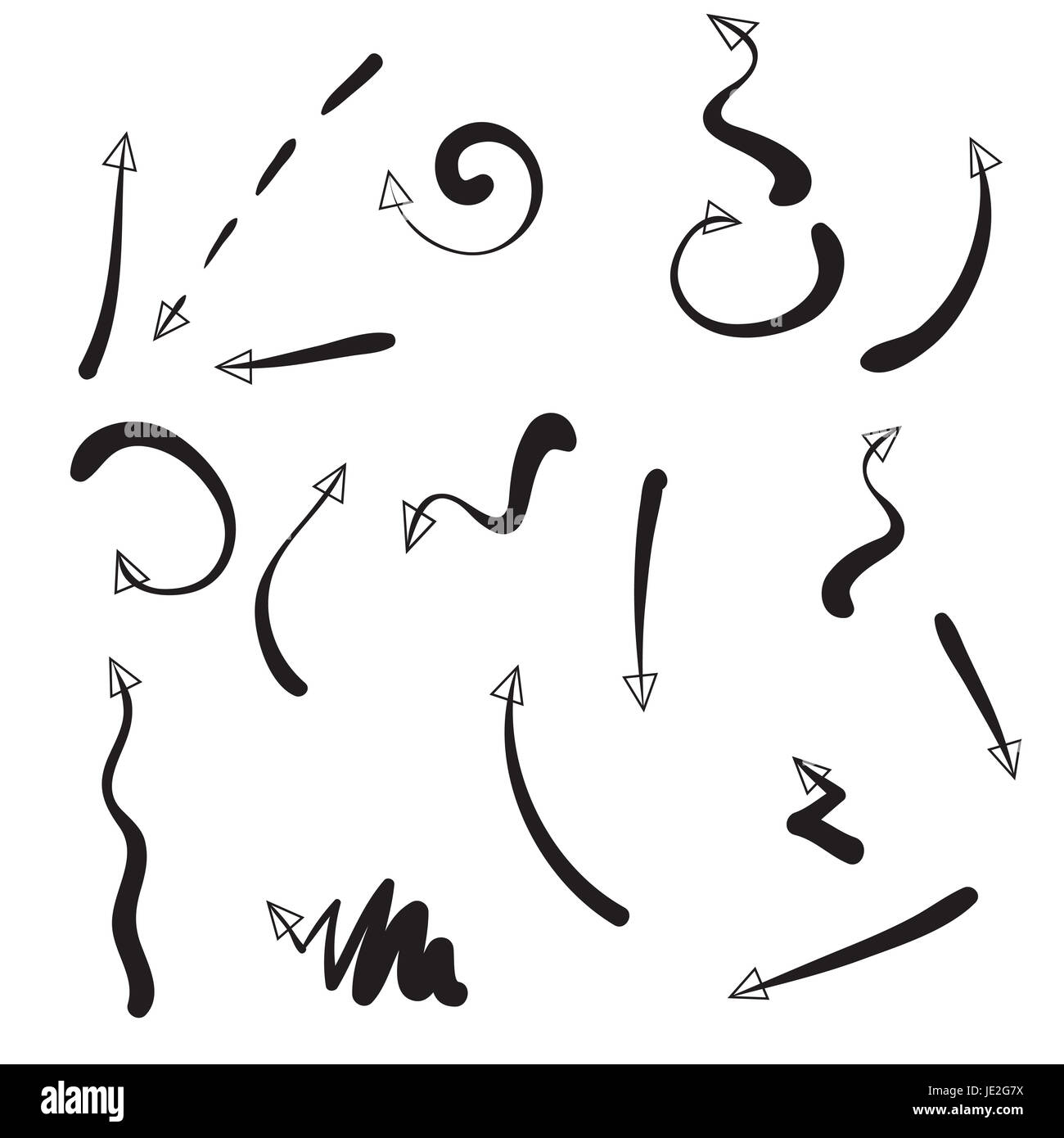 l illustration with set of arrows on a white background Stock Photo - Alamy