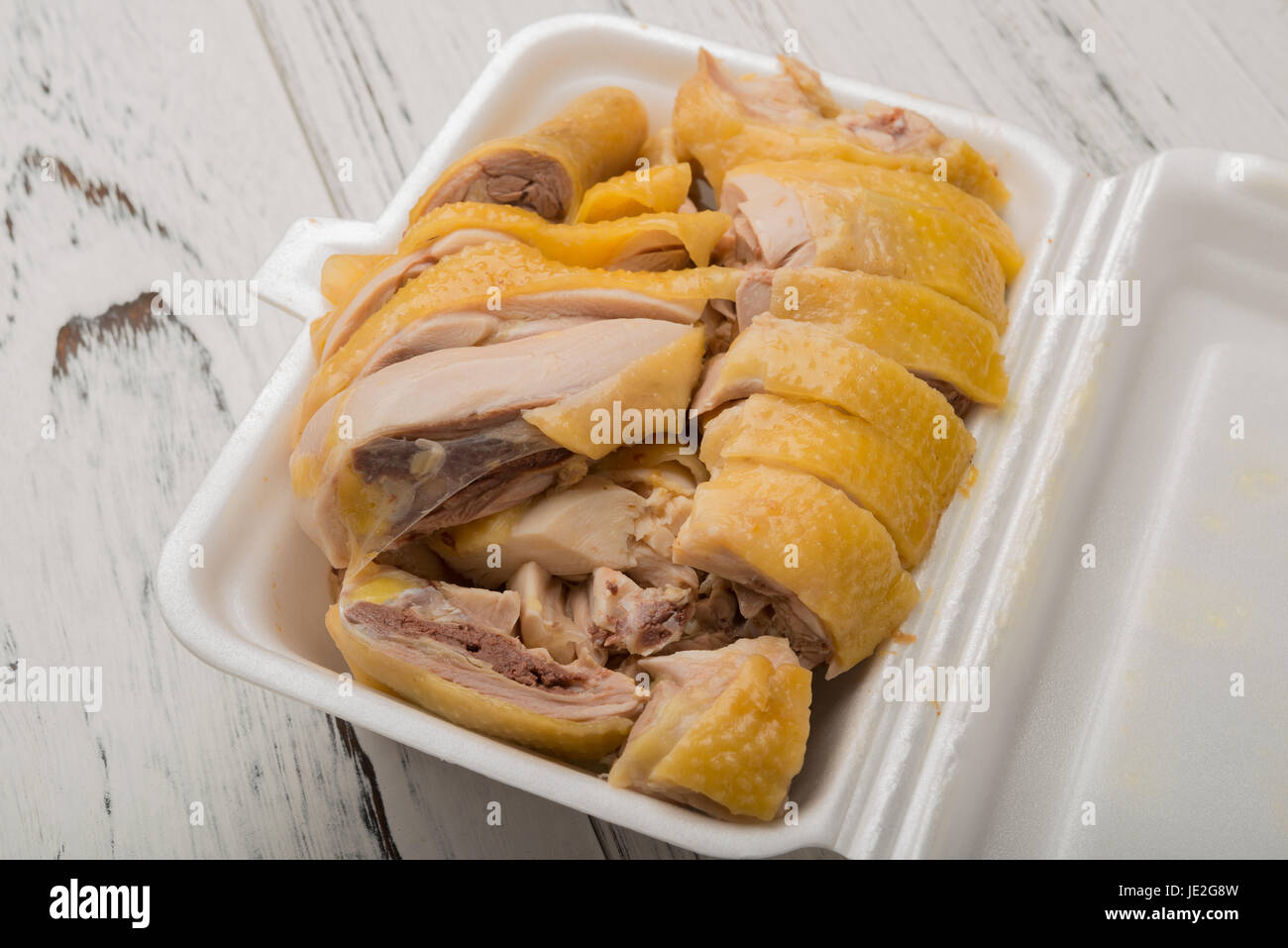studio shoot of take out fast food of boiled chicken Stock Photo - Alamy