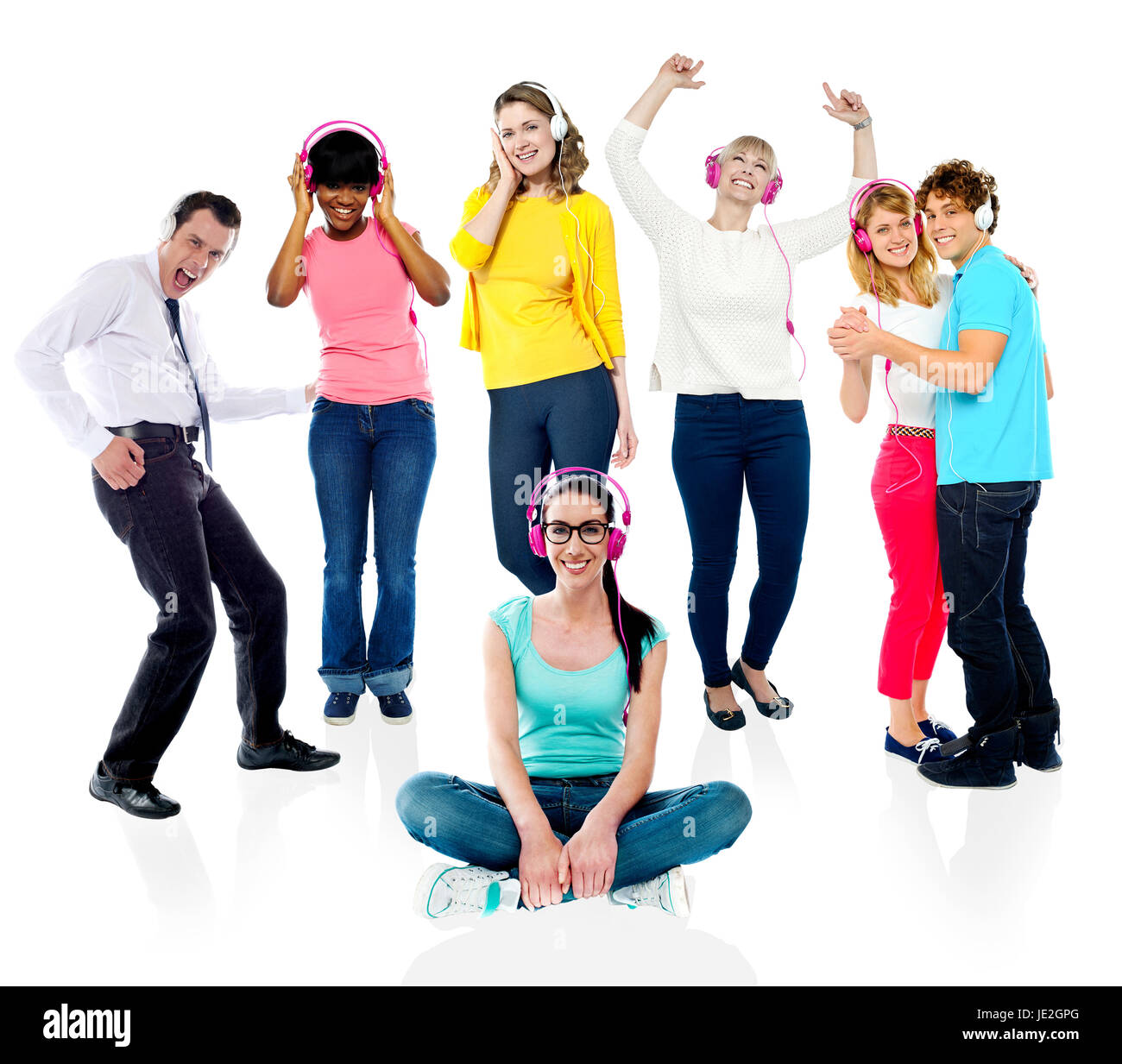 Pretty female male enjoying music hi-res stock photography and images ...
