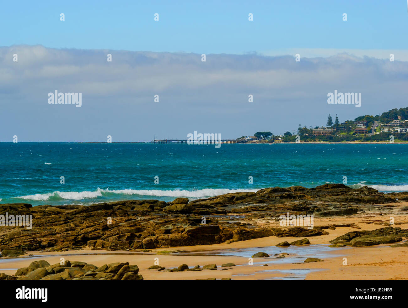 All shades of blue of the Pacific ocean. The Australian coast Stock ...