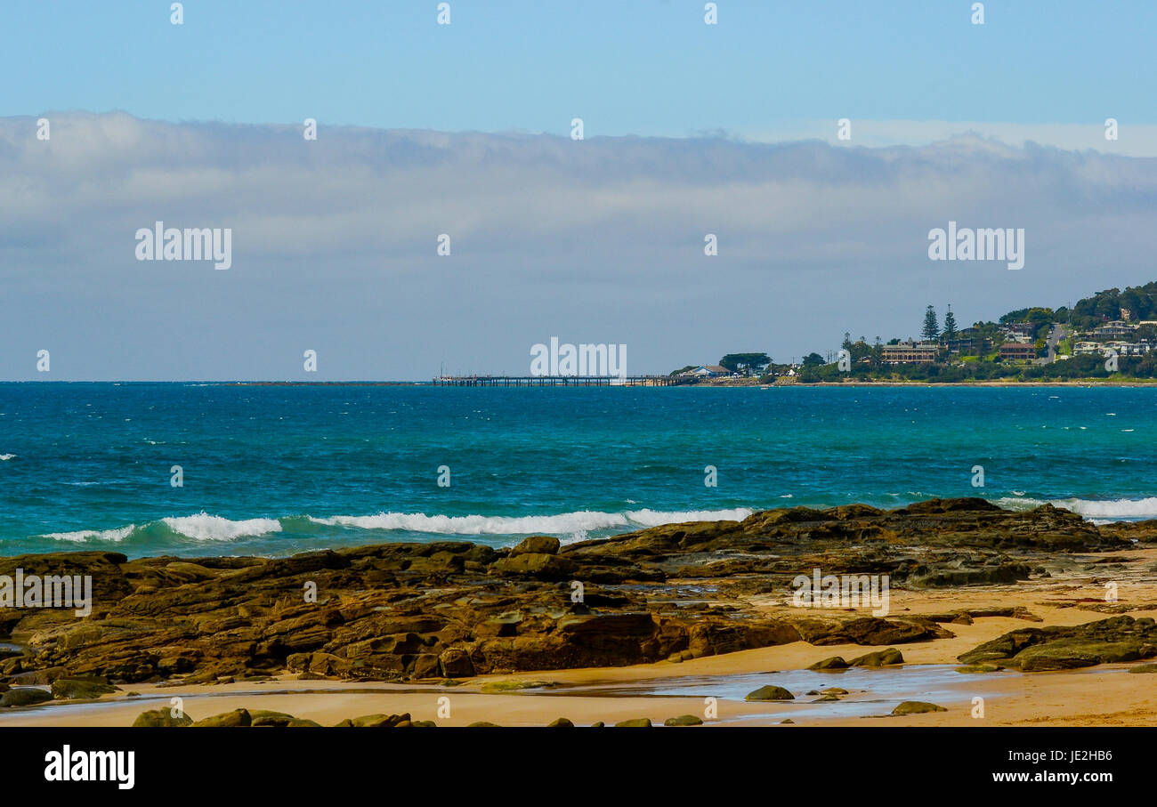 All shades of blue of the Pacific ocean. The Australian coast Stock ...
