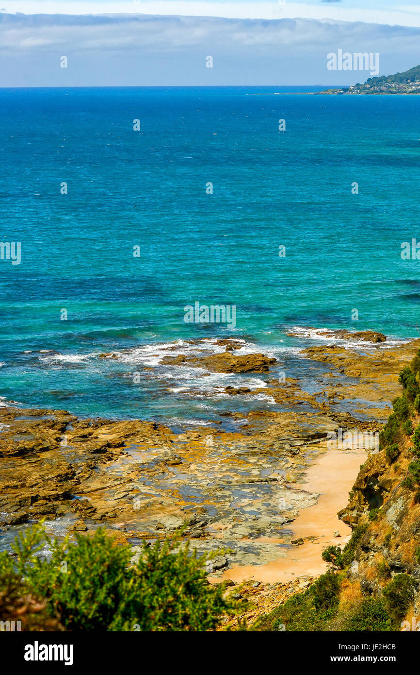 All shades of blue of the Pacific ocean. The Australian coast Stock ...