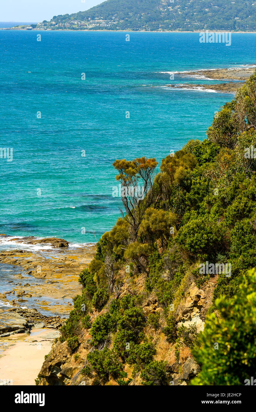 All shades of blue of the Pacific ocean. The Australian coast Stock ...