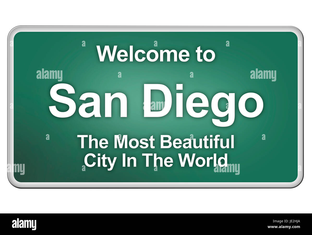 Green village sign with friendly Greetings Stock Photo - Alamy