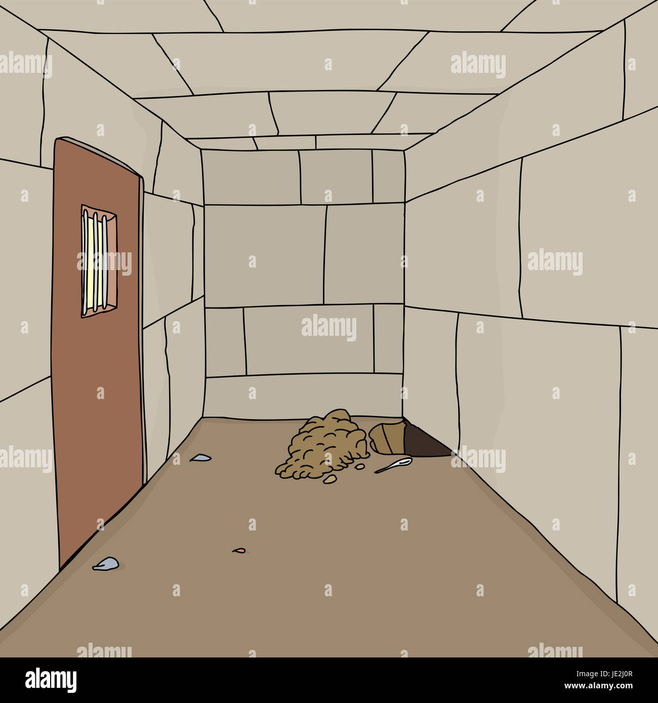 Hole in ground of stone prison cell background Stock Photo - Alamy