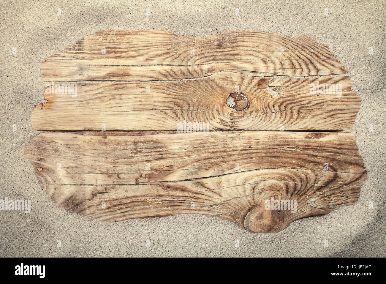 Sand on planked wood for summer. Copy space. Top view Stock Photo - Alamy
