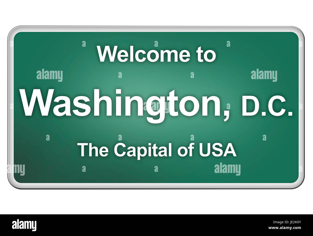 Green village sign with friendly Greetings Stock Photo - Alamy