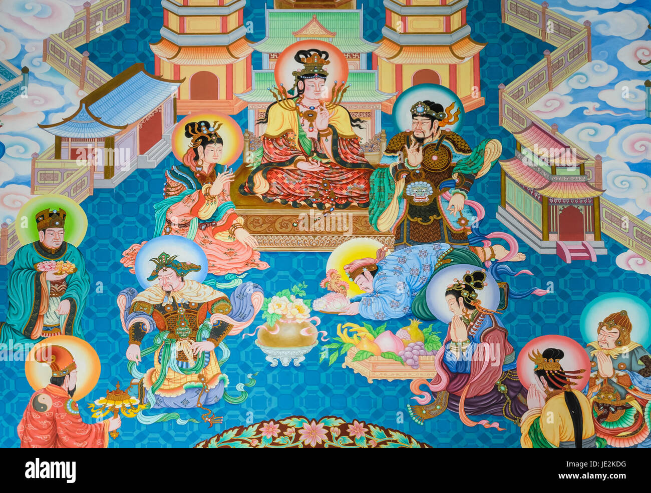 Traditional Chinese mural on temple wall Stock Photo - Alamy