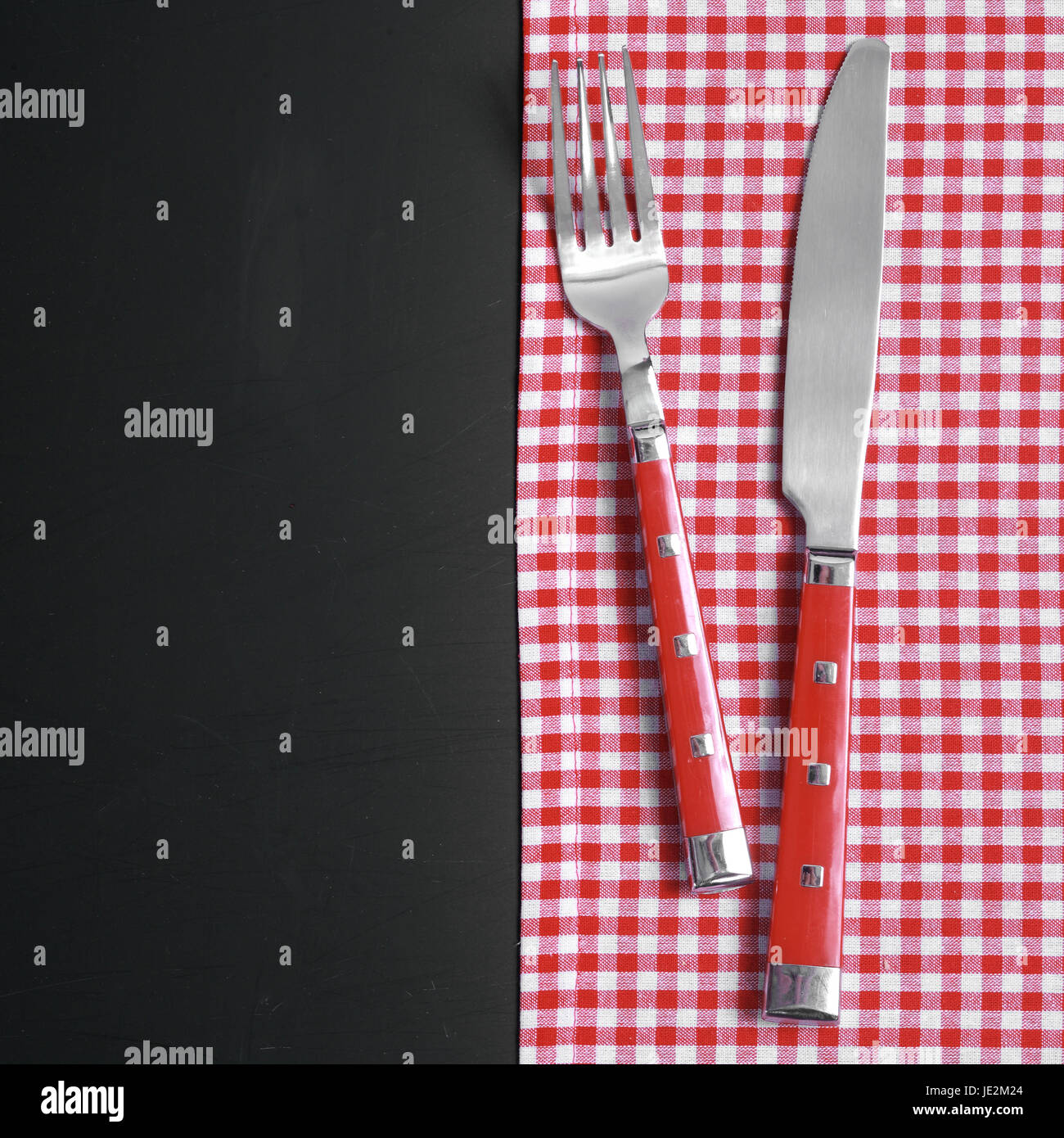 Blackboard Plate Knife And Fork High Resolution Stock Photography and ...
