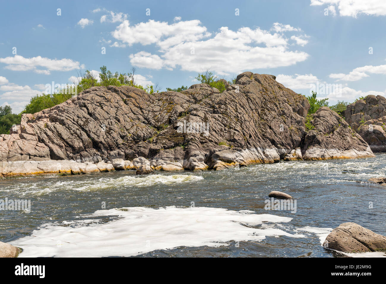 Southern Bug river landscape with famous rapid Red Gate or Integral in ...