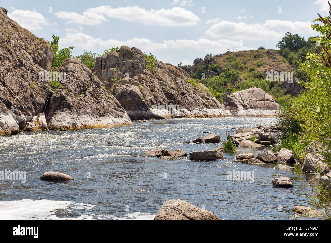Southern Bug river landscape with famous rapid Red Gate or Integral in ...