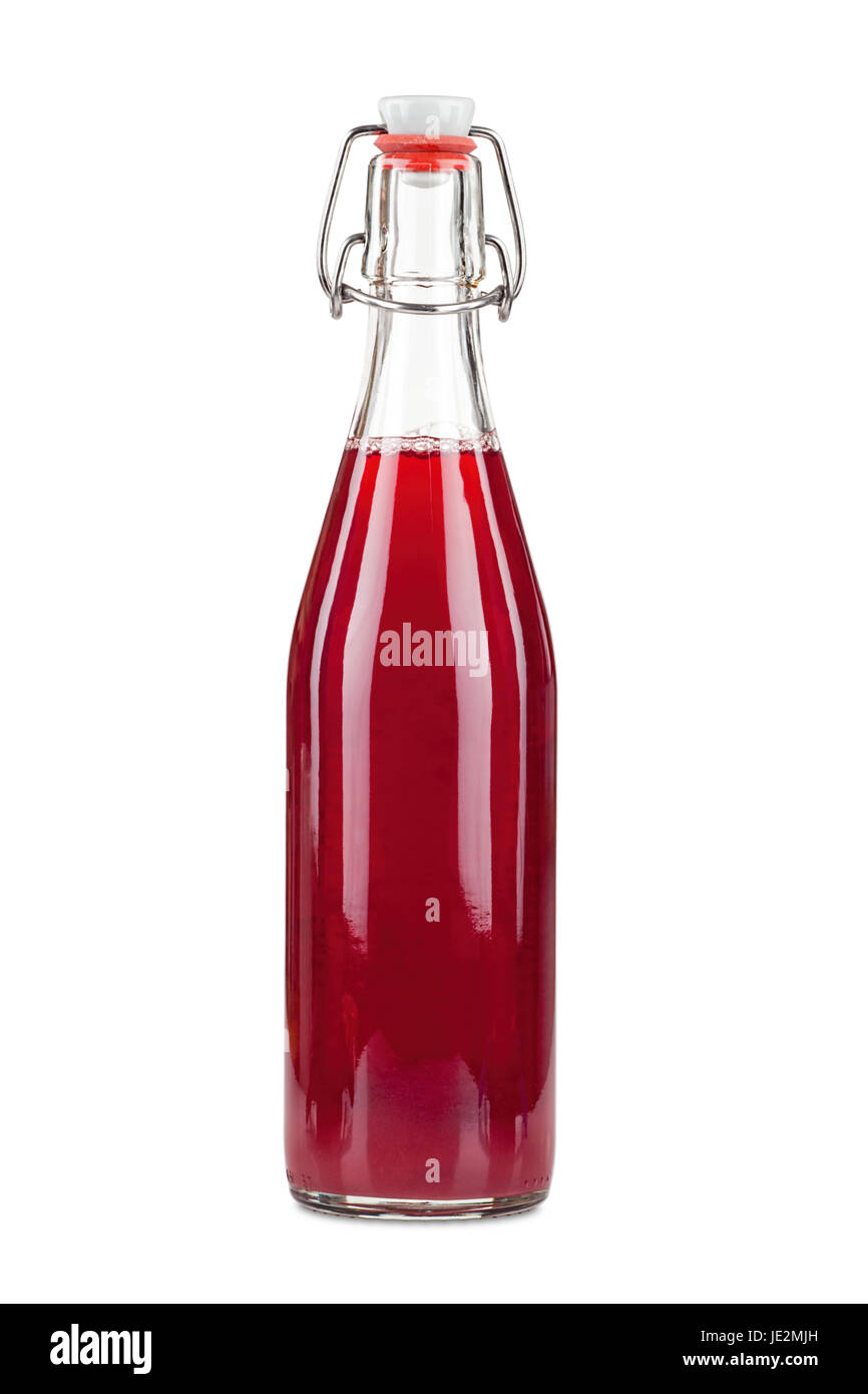 One bottle of fresh currant syrup isolated on white background Stock ...