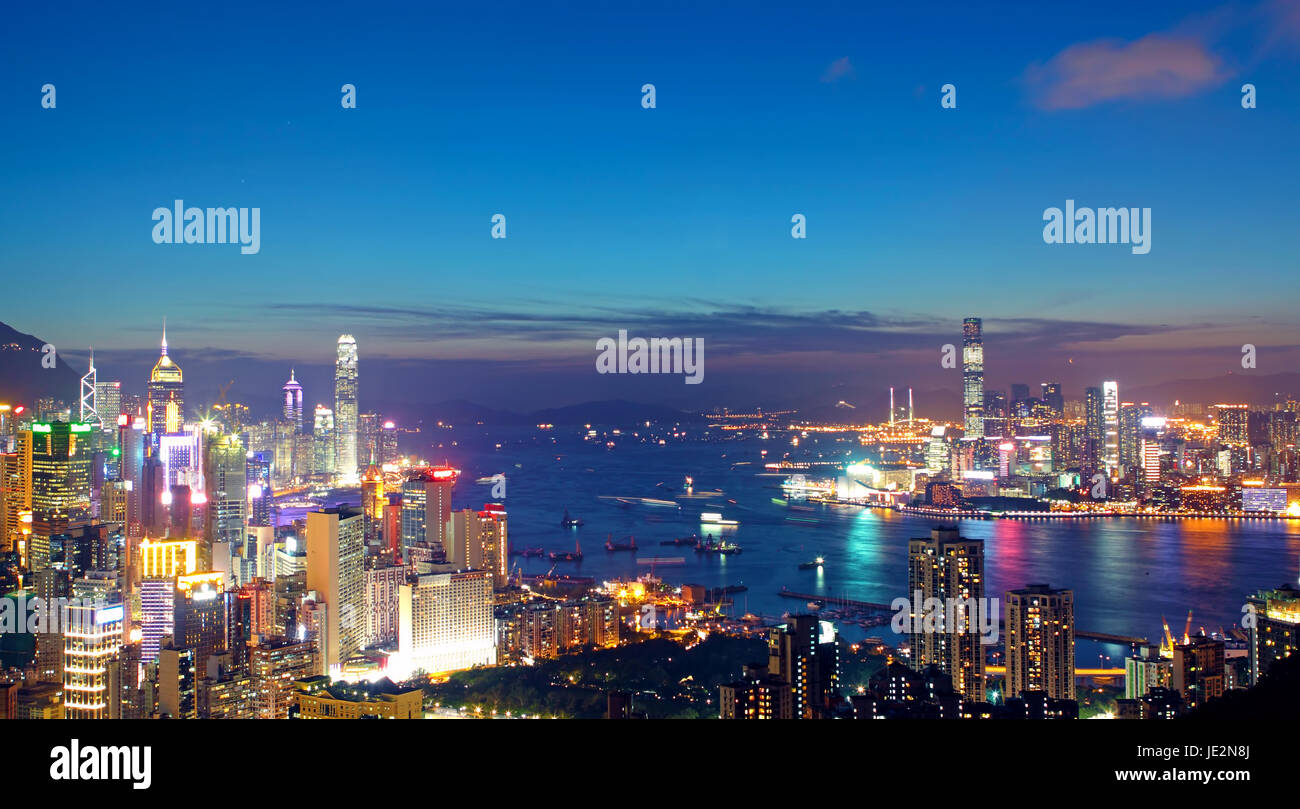 Sunset in Hong Kong Stock Photo - Alamy