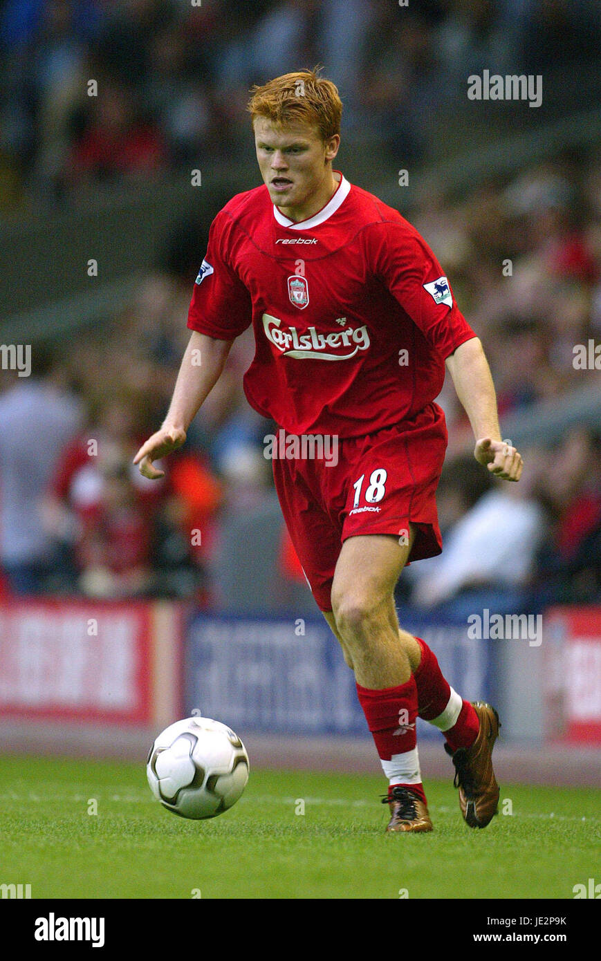 JOHN ARNE RIISE LIVERPOOL FC ANFIELD LIVERPOOL 30 July 2002 Stock Photo ...