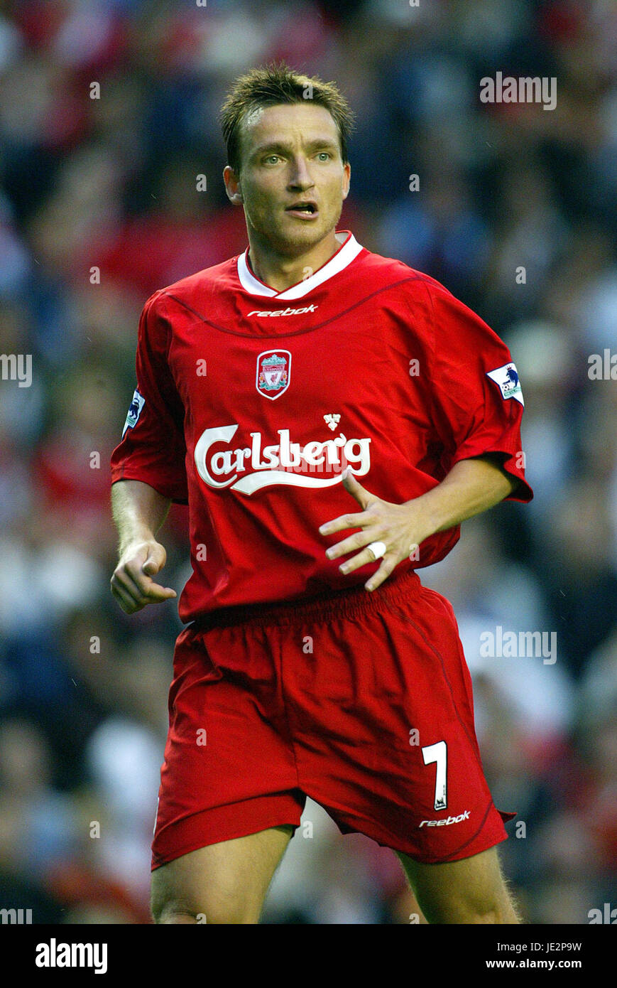 VLADIMIR SMICER LIVERPOOL FC ANFIELD LIVERPOOL 30 July 2002 Stock Photo ...