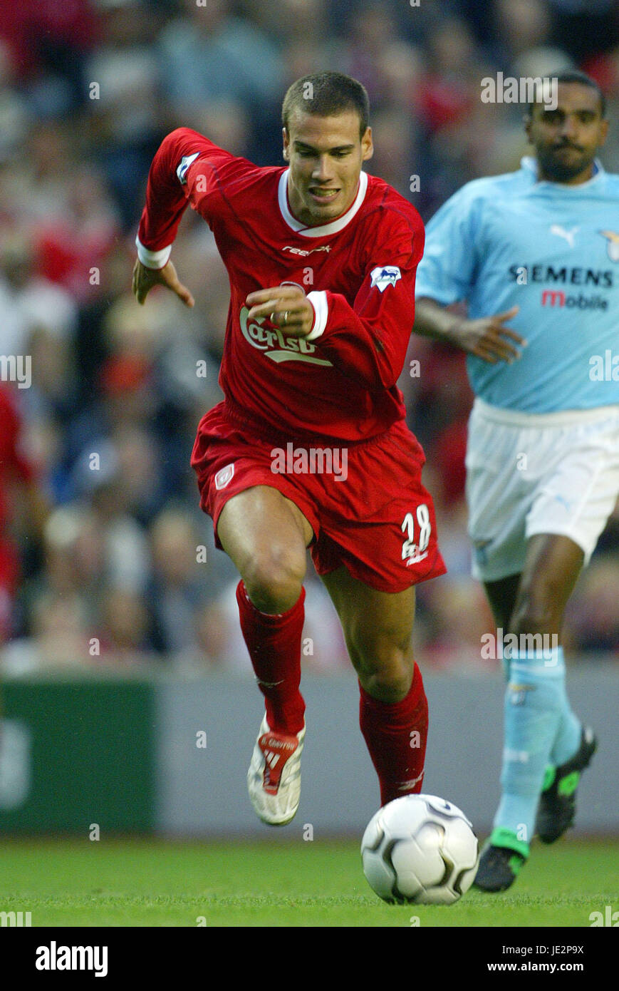 BRUNO CHEYROU LIVERPOOL FC ANFIELD LIVERPOOL 30 July 2002 Stock Photo ...