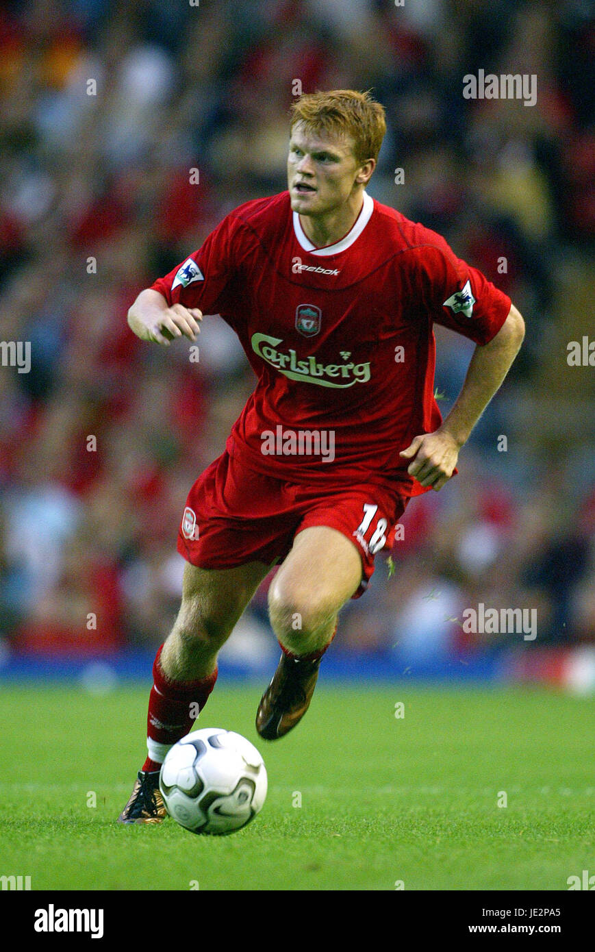 JOHN ARNE RIISE LIVERPOOL FC ANFIELD LIVERPOOL 30 July 2002 Stock Photo ...