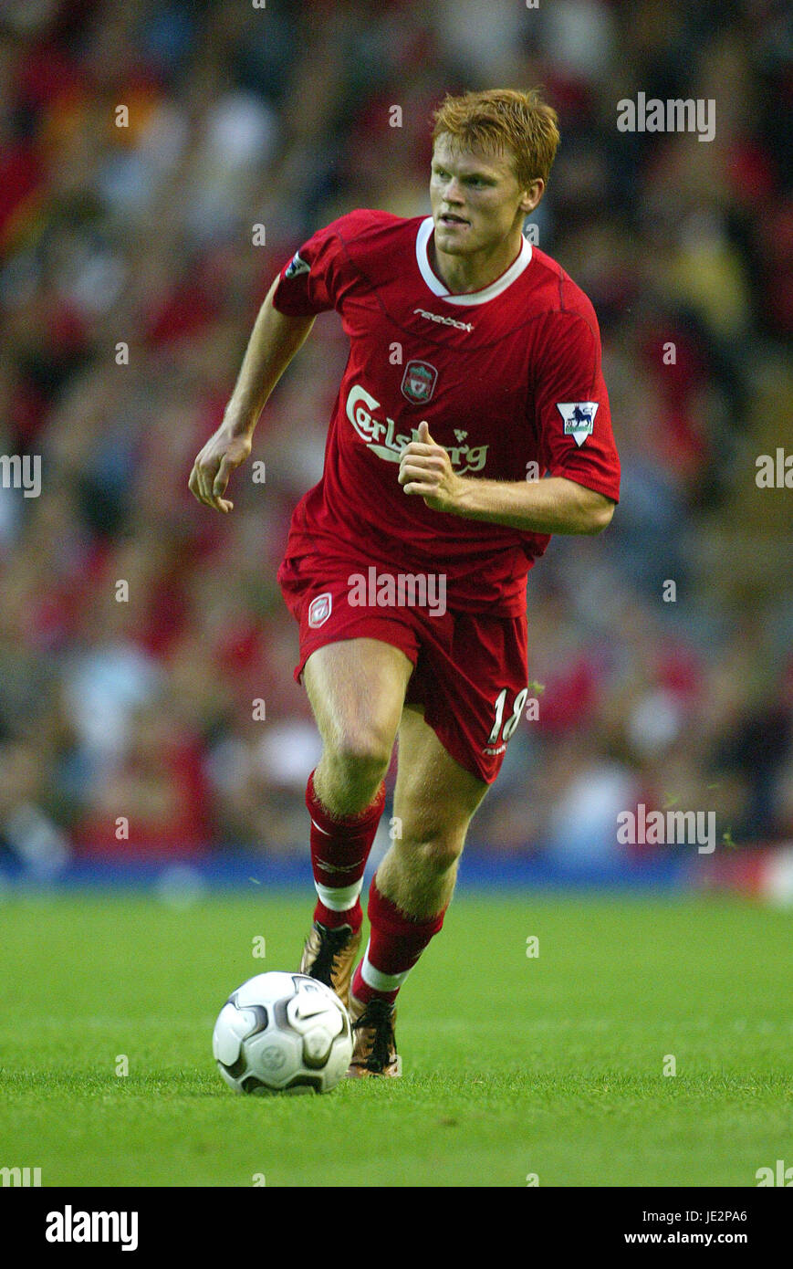 JOHN ARNE RIISE LIVERPOOL FC ANFIELD LIVERPOOL 30 July 2002 Stock Photo ...