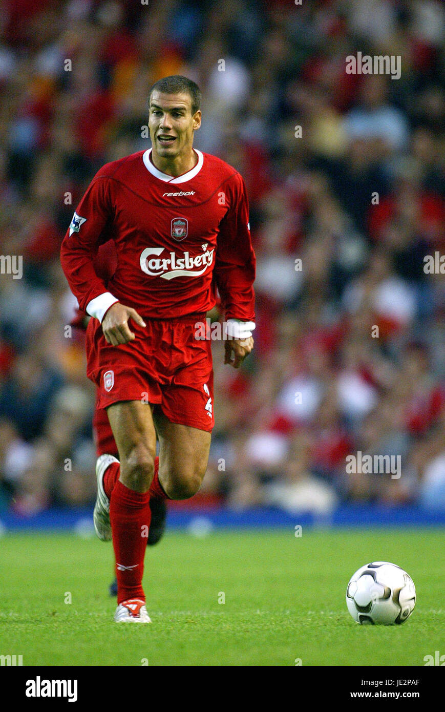 BRUNO CHEYROU LIVERPOOL FC ANFIELD LIVERPOOL 30 July 2002 Stock Photo ...