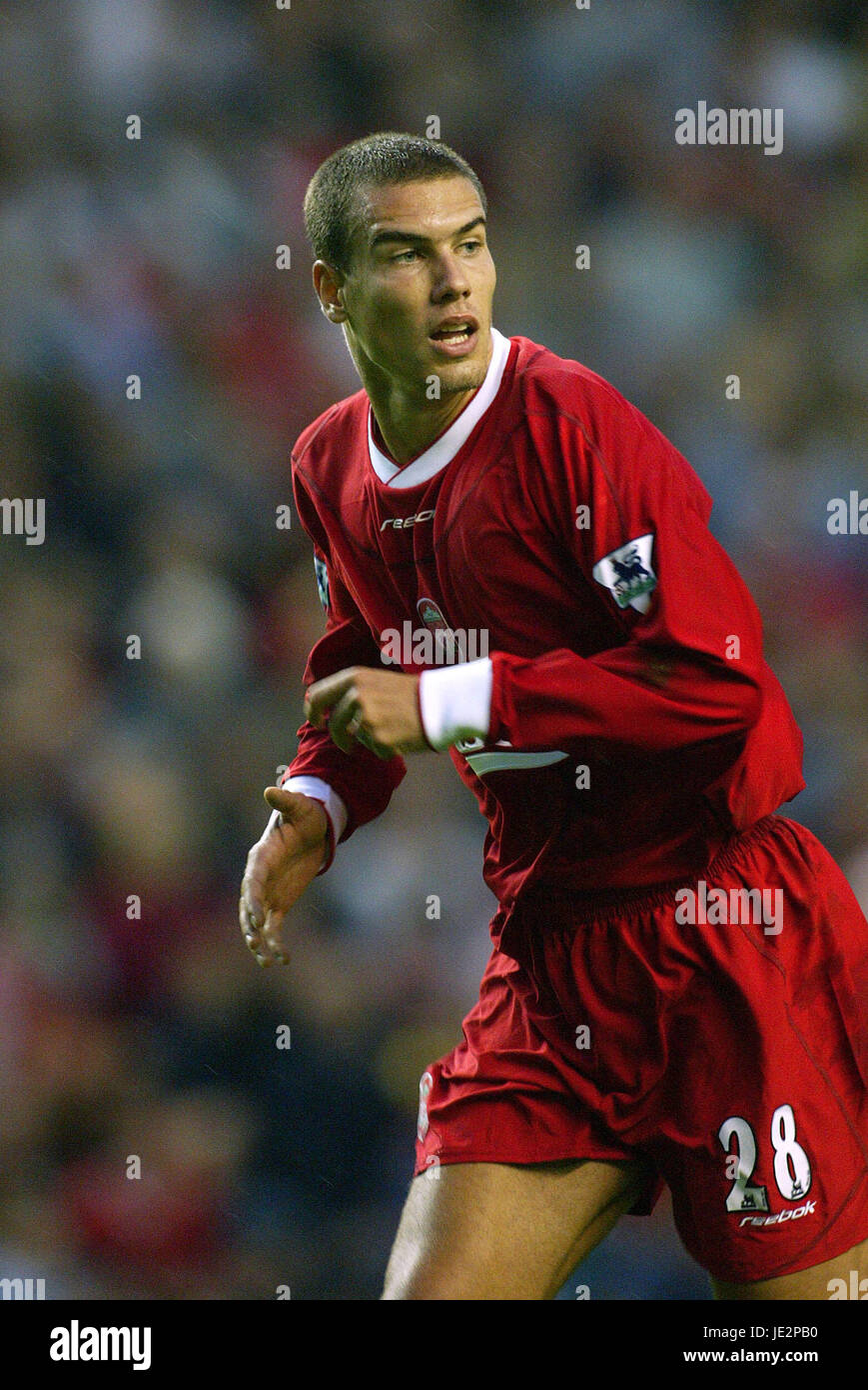 BRUNO CHEYROU LIVERPOOL FC ANFIELD LIVERPOOL 30 July 2002 Stock Photo ...