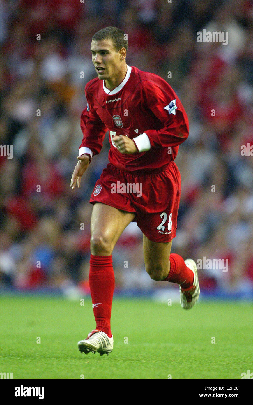 BRUNO CHEYROU LIVERPOOL FC ANFIELD LIVERPOOL 30 July 2002 Stock Photo ...