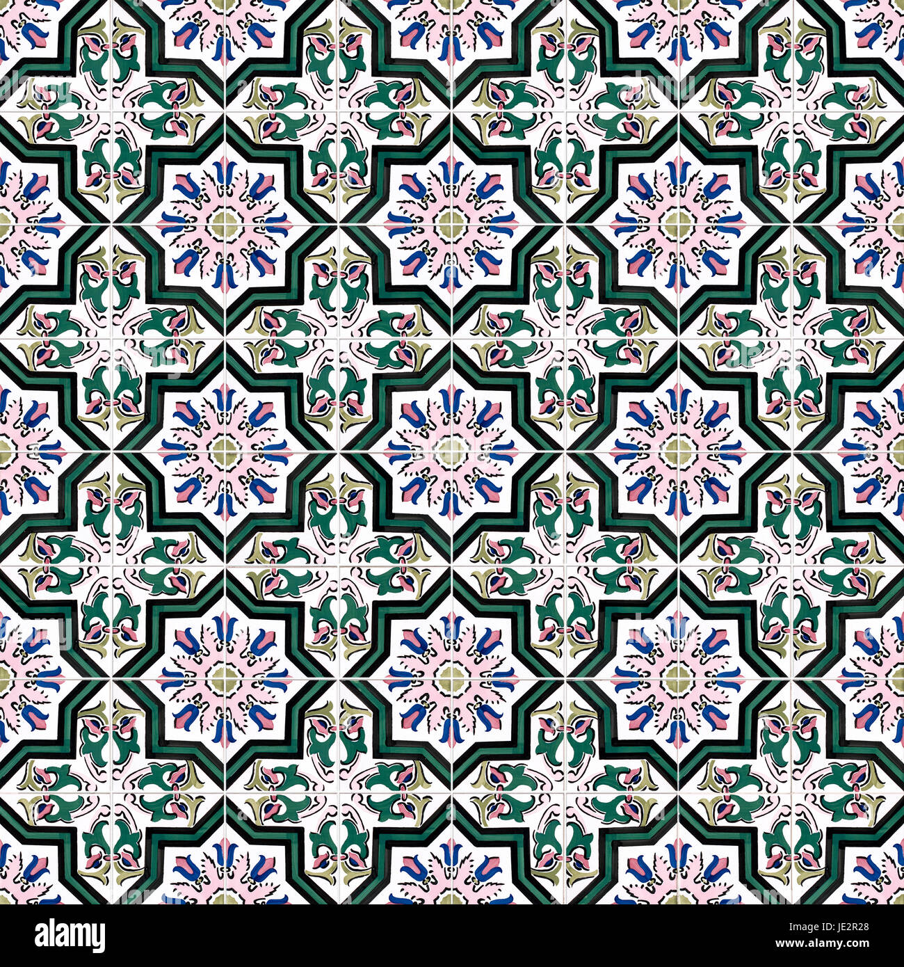 Seamless tile pattern of ancient ceramic tiles Stock Photo - Alamy