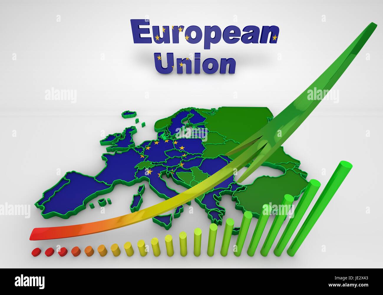 Map of European countries business 3d illustration Stock Photo - Alamy
