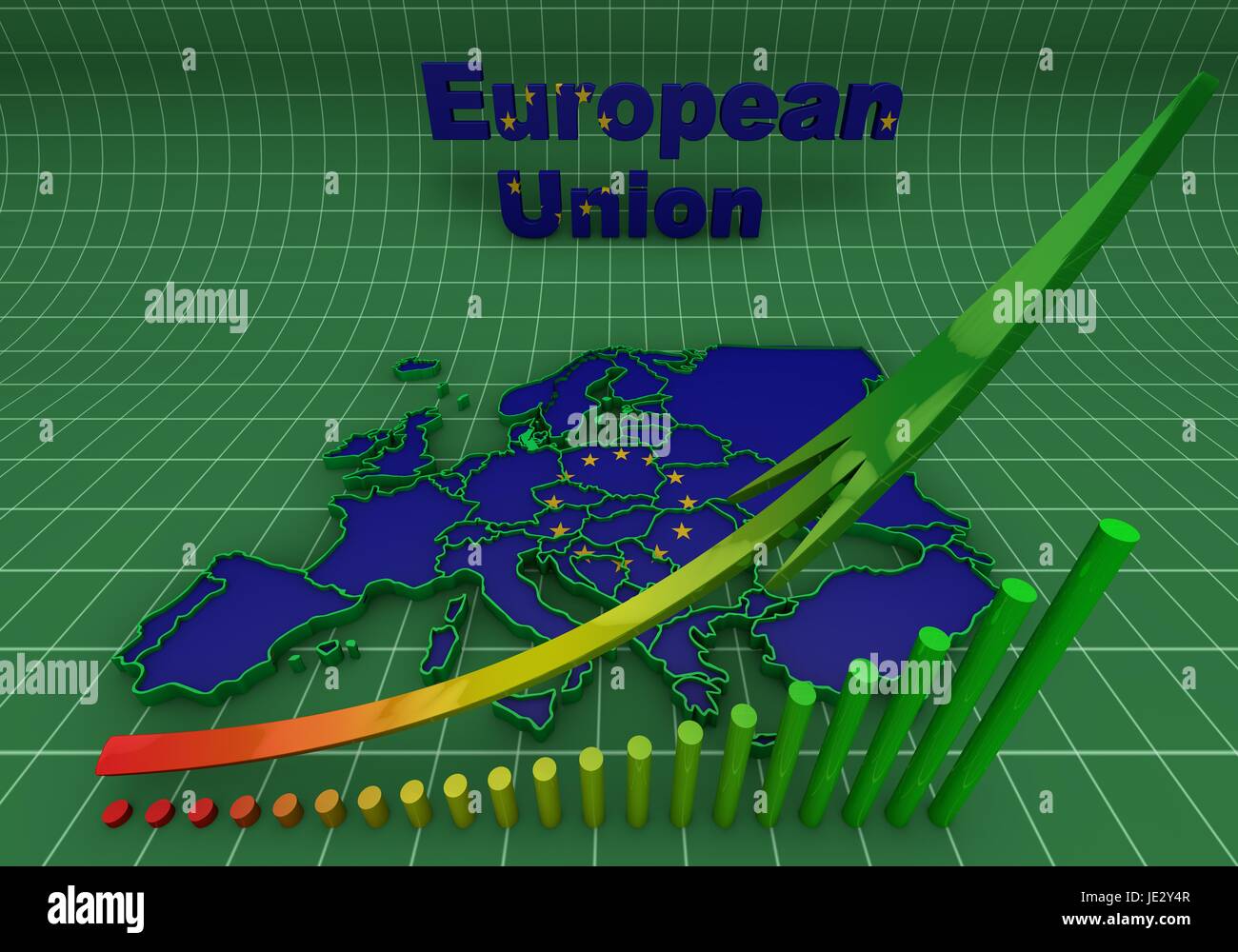 Map of European countries business 3d illustration Stock Photo - Alamy