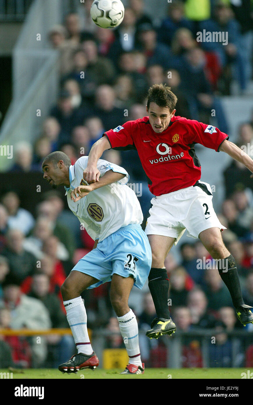 STEFAN MOORE & GARY NEVILLE MANCHESTER UTD V ASTON VILLA OLD TRAFFORD ...