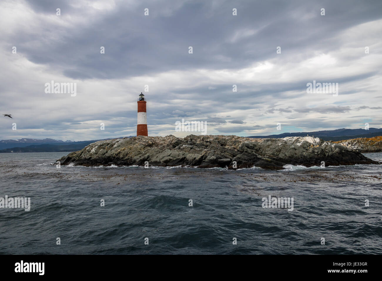Les Eclaireurs Red and white lighthouse - Beagle Channel, Ushuaia ...