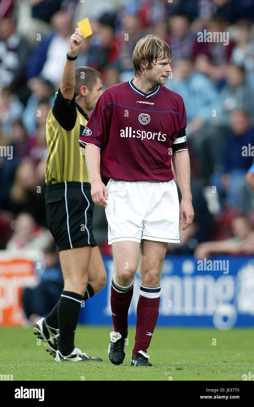 STEVEN PRESSLEY GETS BOOKED HEARTS V RANGERS FC TYNECASTLE STADIUM ...
