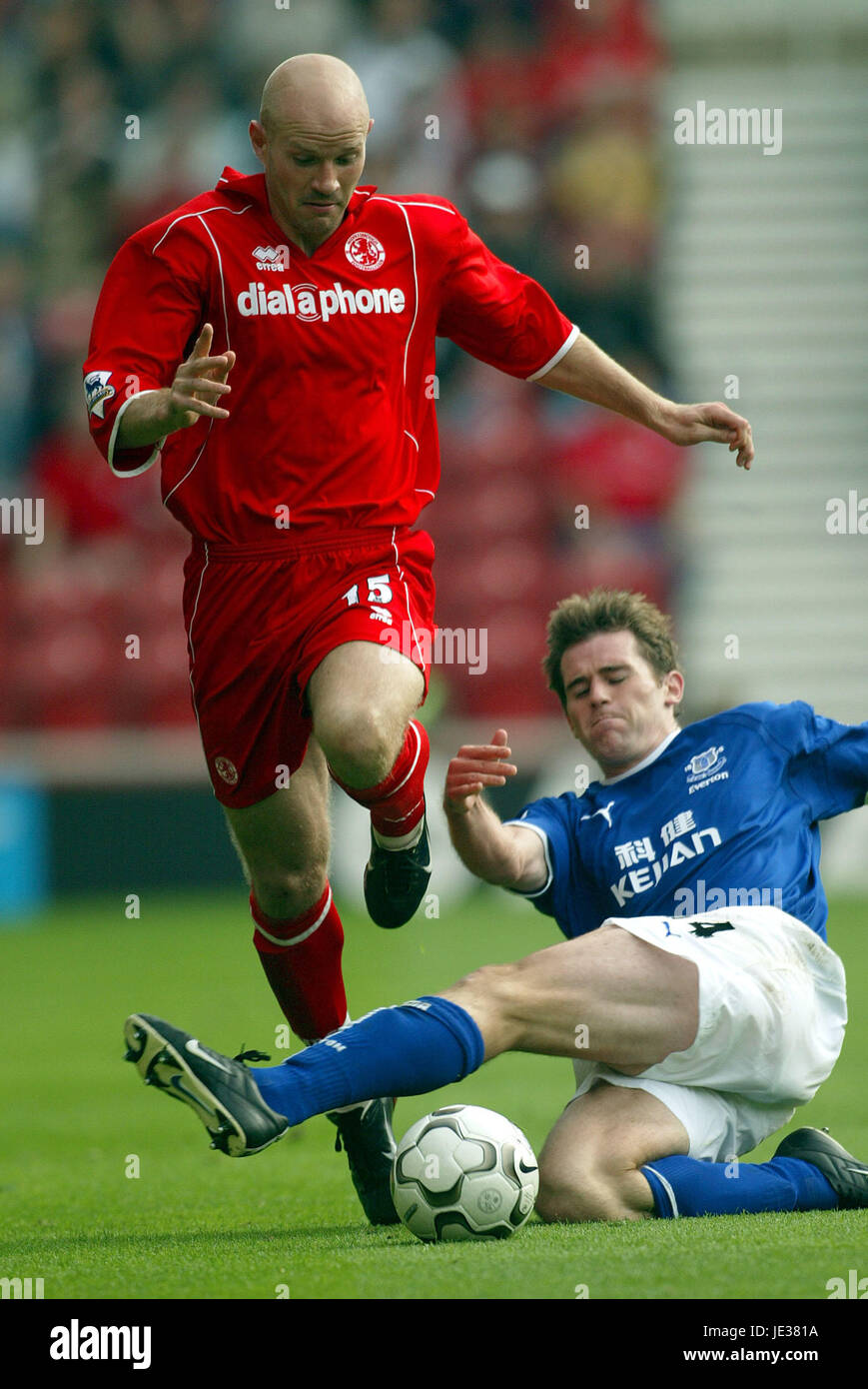 DANNY MILLS & KEVIN KILBANE MIDDLESBROUGH V EVERTON RIVERSIDE STADIUM ...