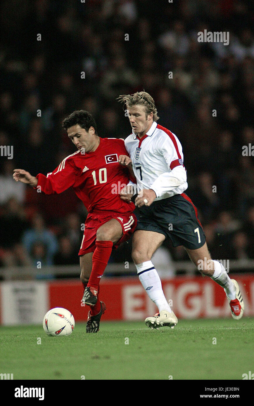 DAVID BECKHAM YILIDRAY BASTURK ENGLAND V TURKEY THE STADIUM OF LIGHT ...