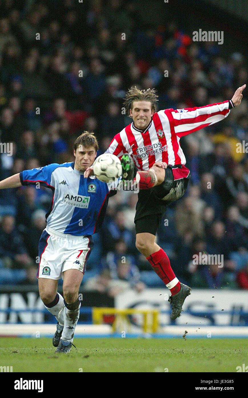 ANDERS SVENSSON GARY FLITCROFT BLACKBURN ROVERS V SOUTHAMPTON EWOOD ...