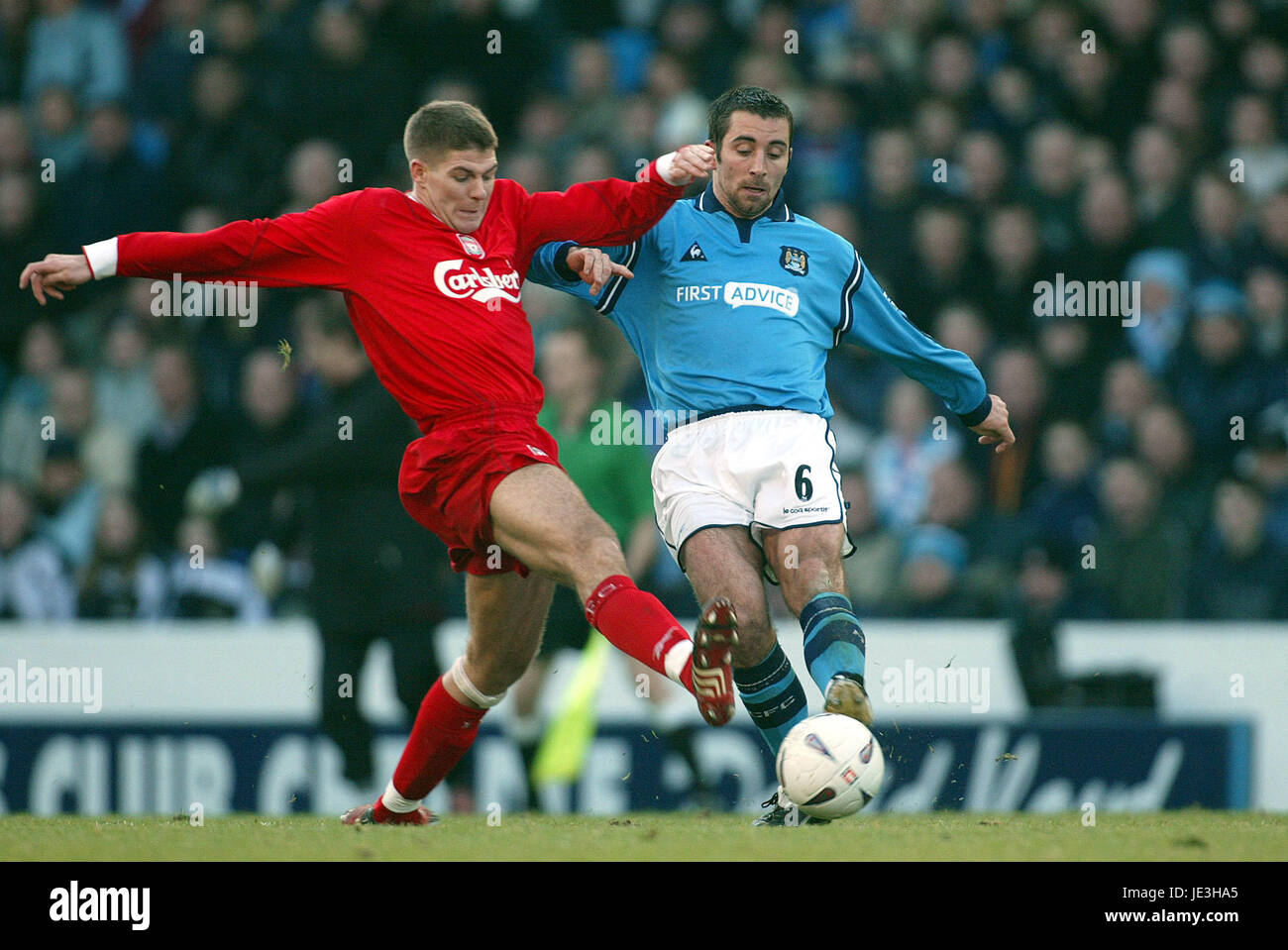 KEVIN HORLOCK & STEVEN GERRARD MANCHESTER CITY V LIVERPOOL MAINE ROAD ...