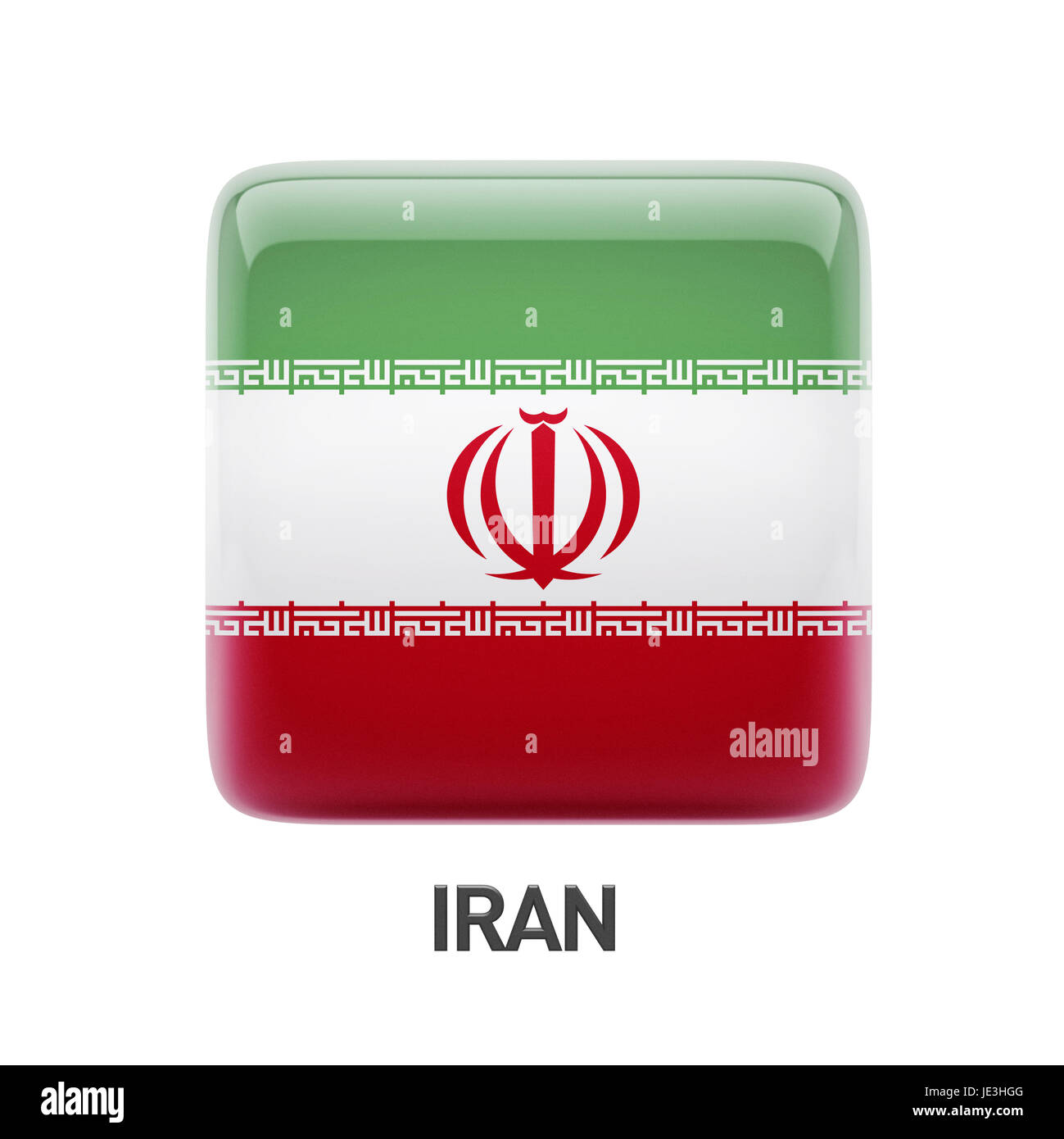 Iran Flag isolated on white background Stock Photo - Alamy