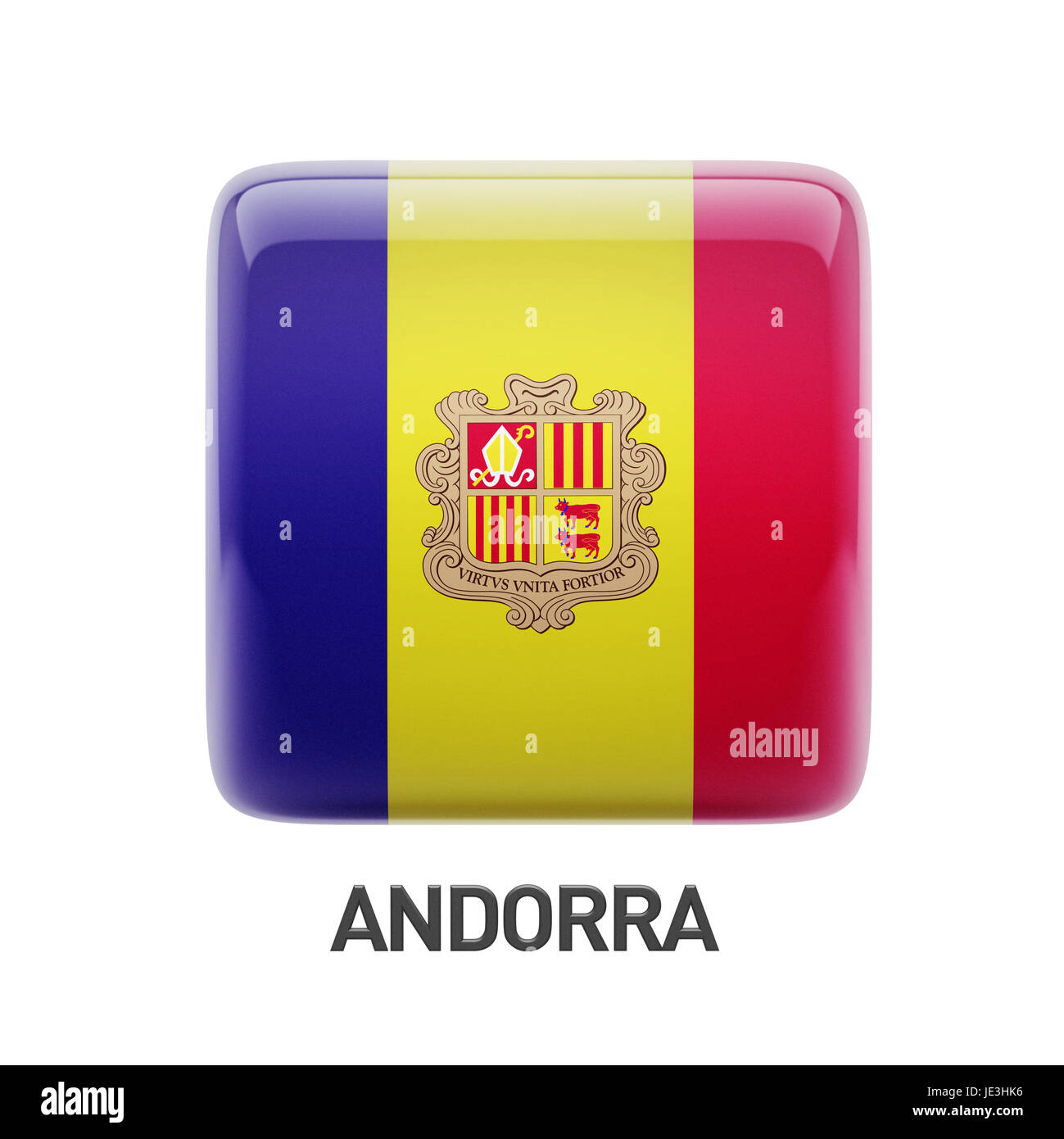 Andorra Flag isolated on white background Stock Photo - Alamy