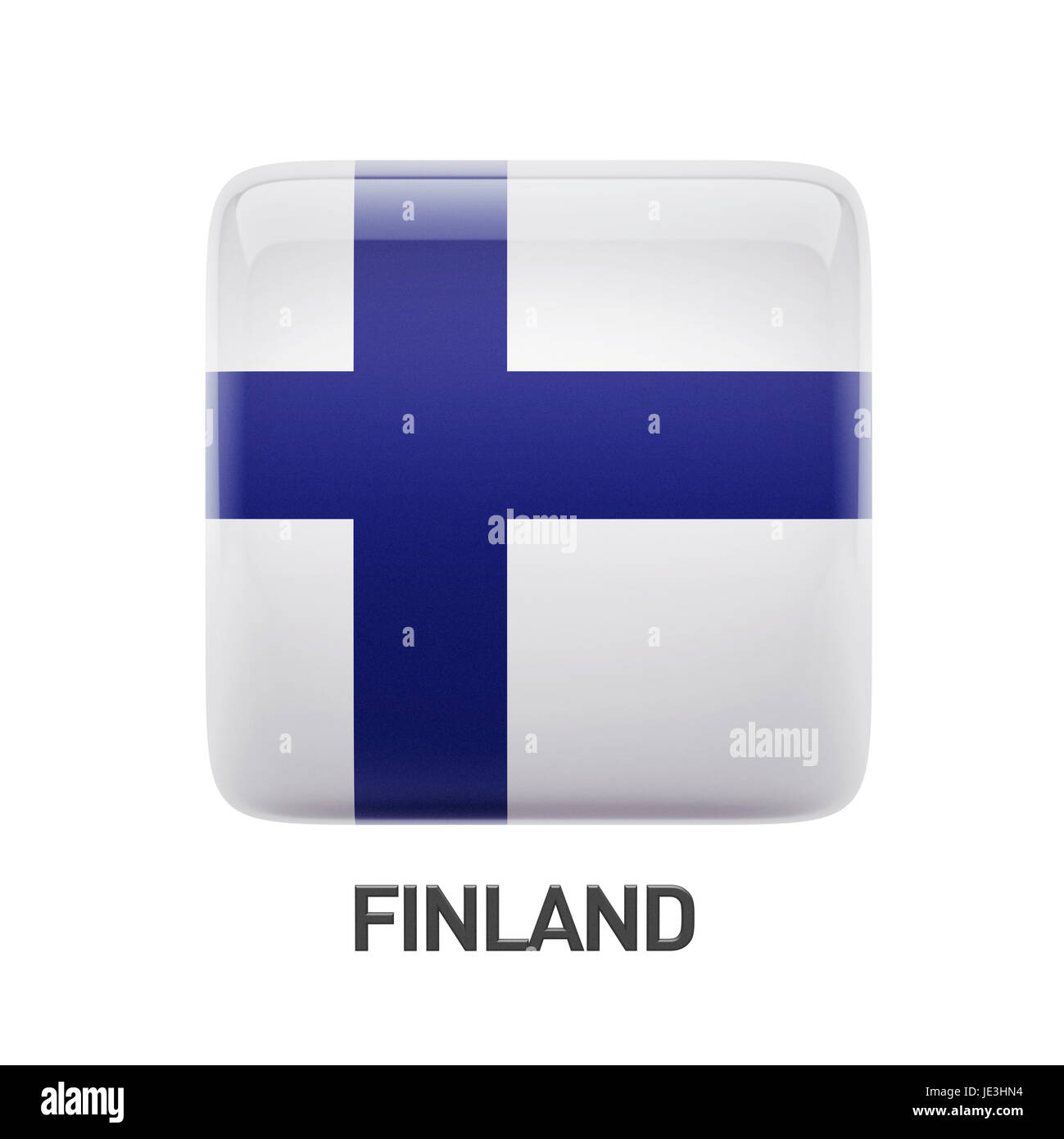 Finland Flag isolated on white background Stock Photo - Alamy