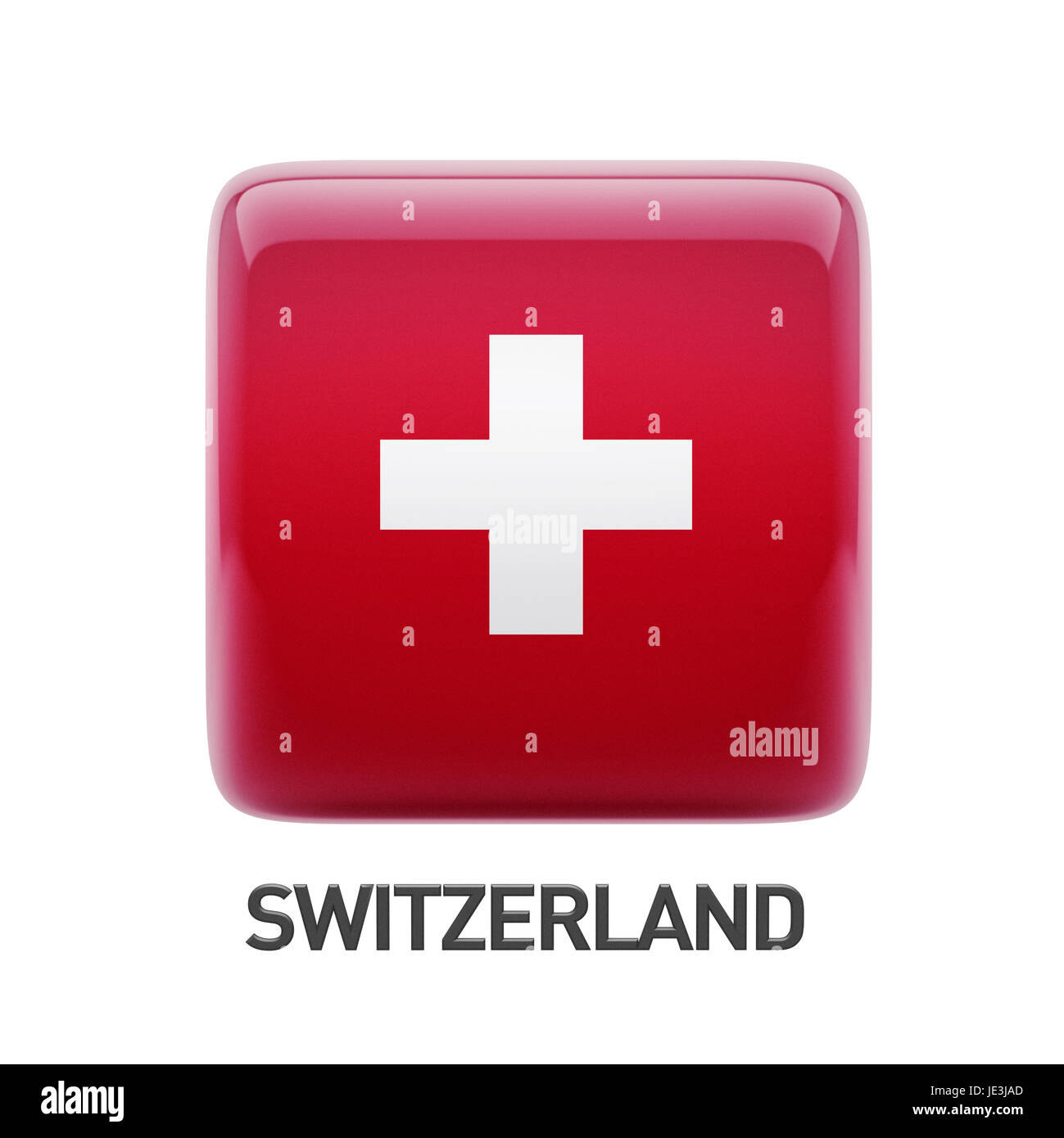 Switzerland Flag isolated on white background Stock Photo - Alamy