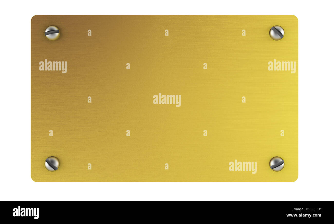 Metal plate. 3d illustration on white background Stock Photo - Alamy