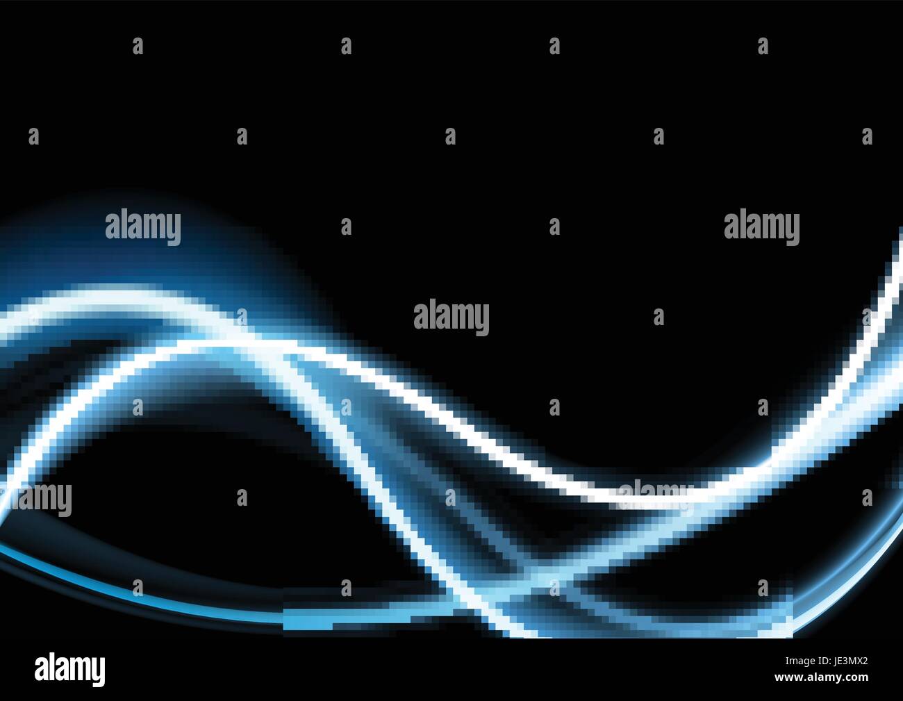 Blue glowing retro neon waves background. Vector smooth wavy graphic ...