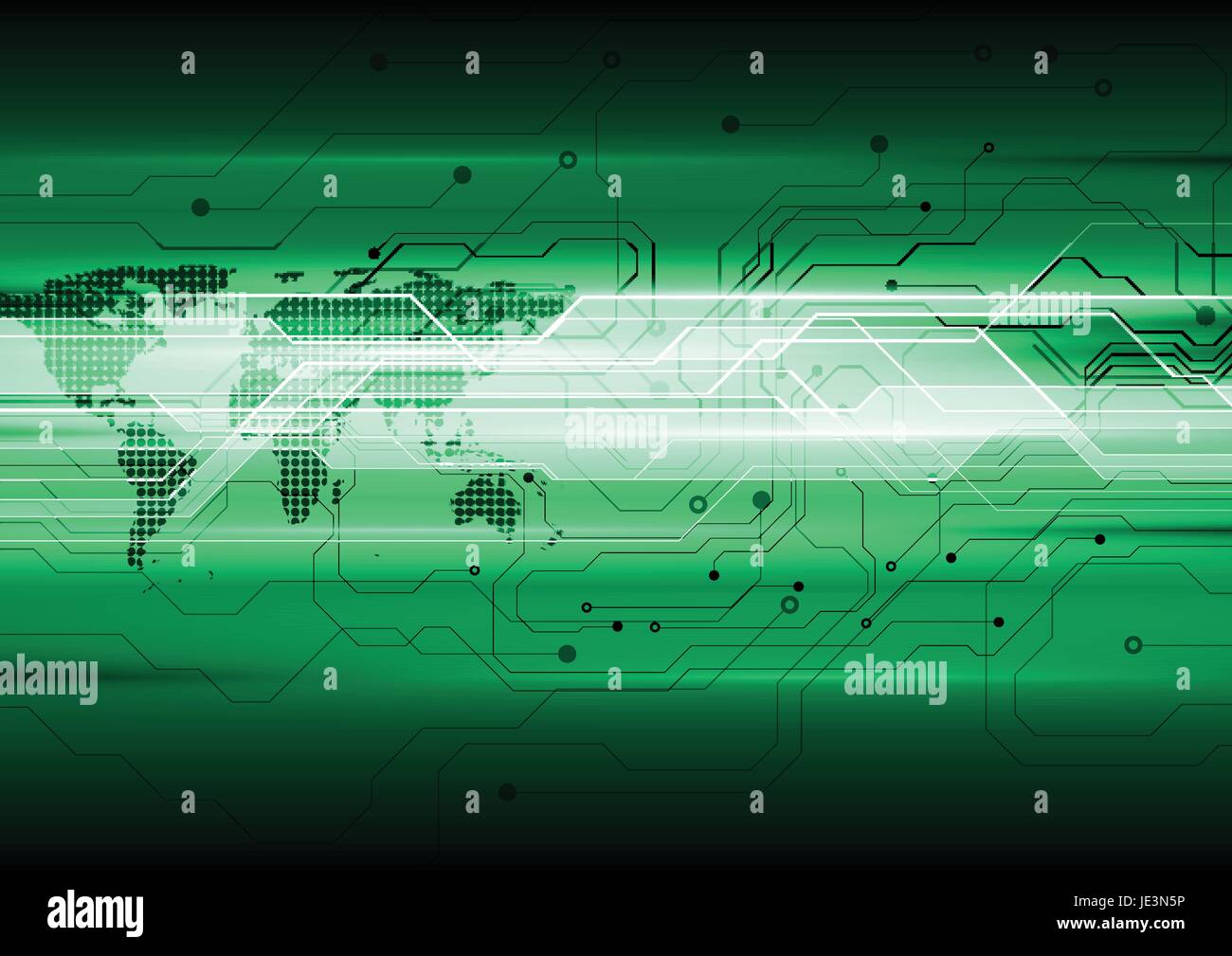 Dark green abstract technology circuit board background. Vector ...