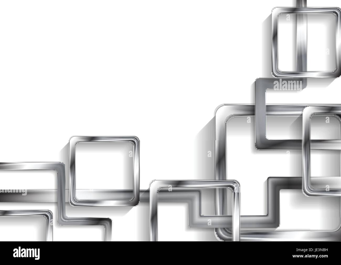 Tech silver metallic abstract background with squares. Vector design ...