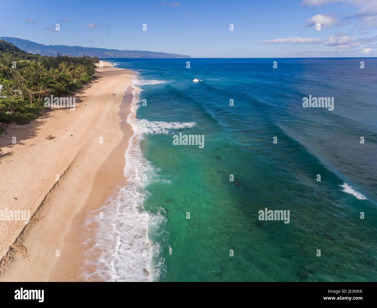 Aerial beach view on the north shore of Oahu Hawaii Stock Photo - Alamy
