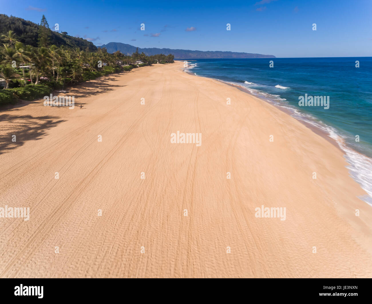 Aerial beach view on the north shore of Oahu Hawaii Stock Photo - Alamy