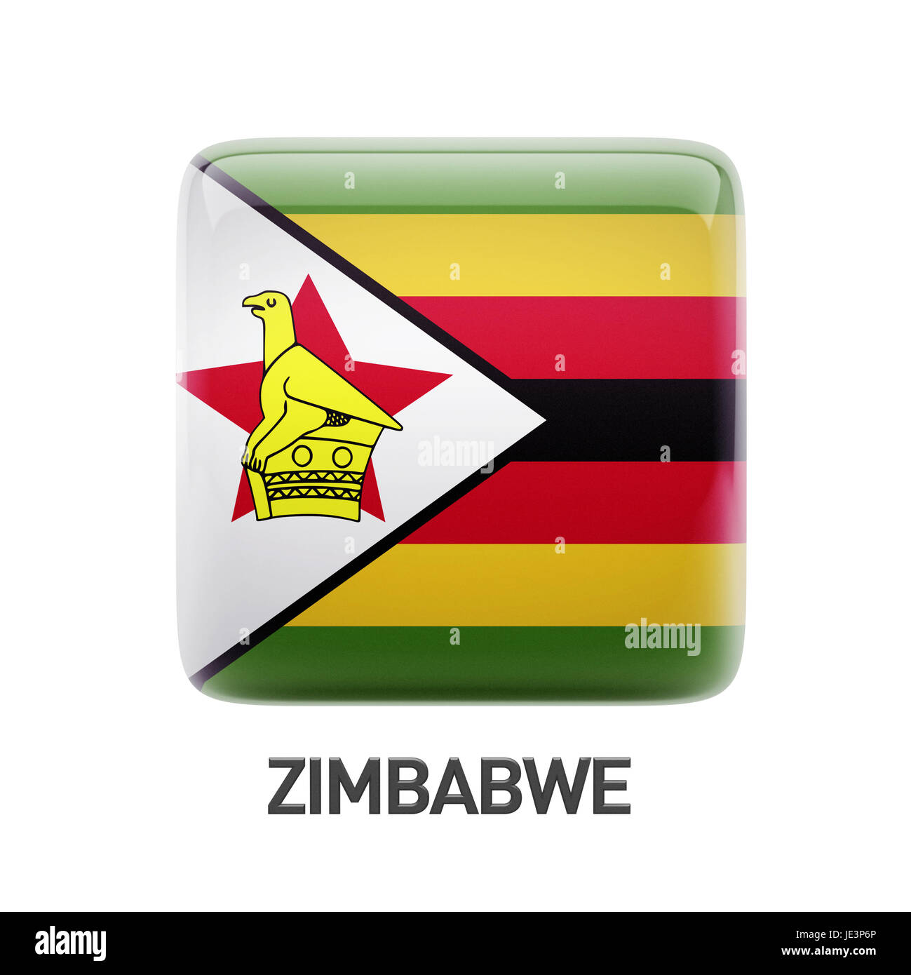 Zimbabwe Flag isolated on white background Stock Photo - Alamy