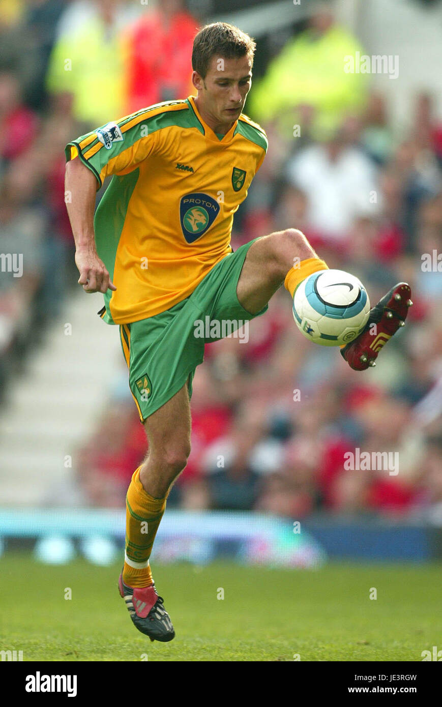 ADAM DRURY NORWICH CITY FC OLD TRAFFORD MANCHESTER ENGLAND 21 August ...