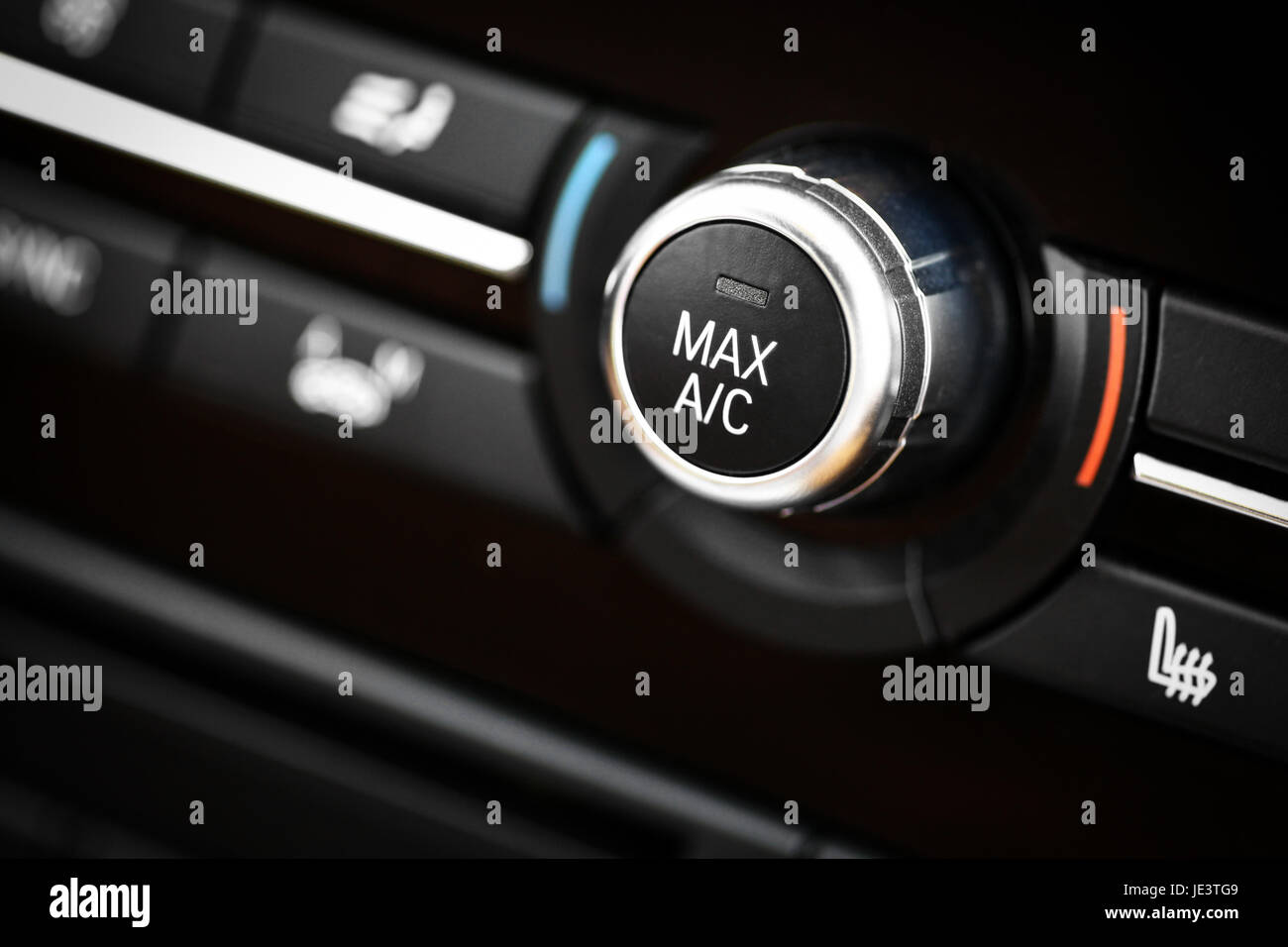 Color detail with the air conditioning button inside a car Stock Photo ...